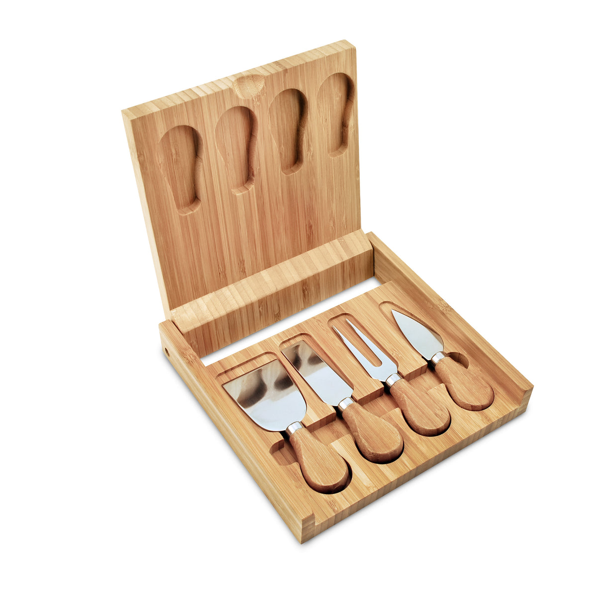 True Formaggio Bamboo Cheese Board and Tool Set - Includes 4 Knives with 1 Serving Board Case ...