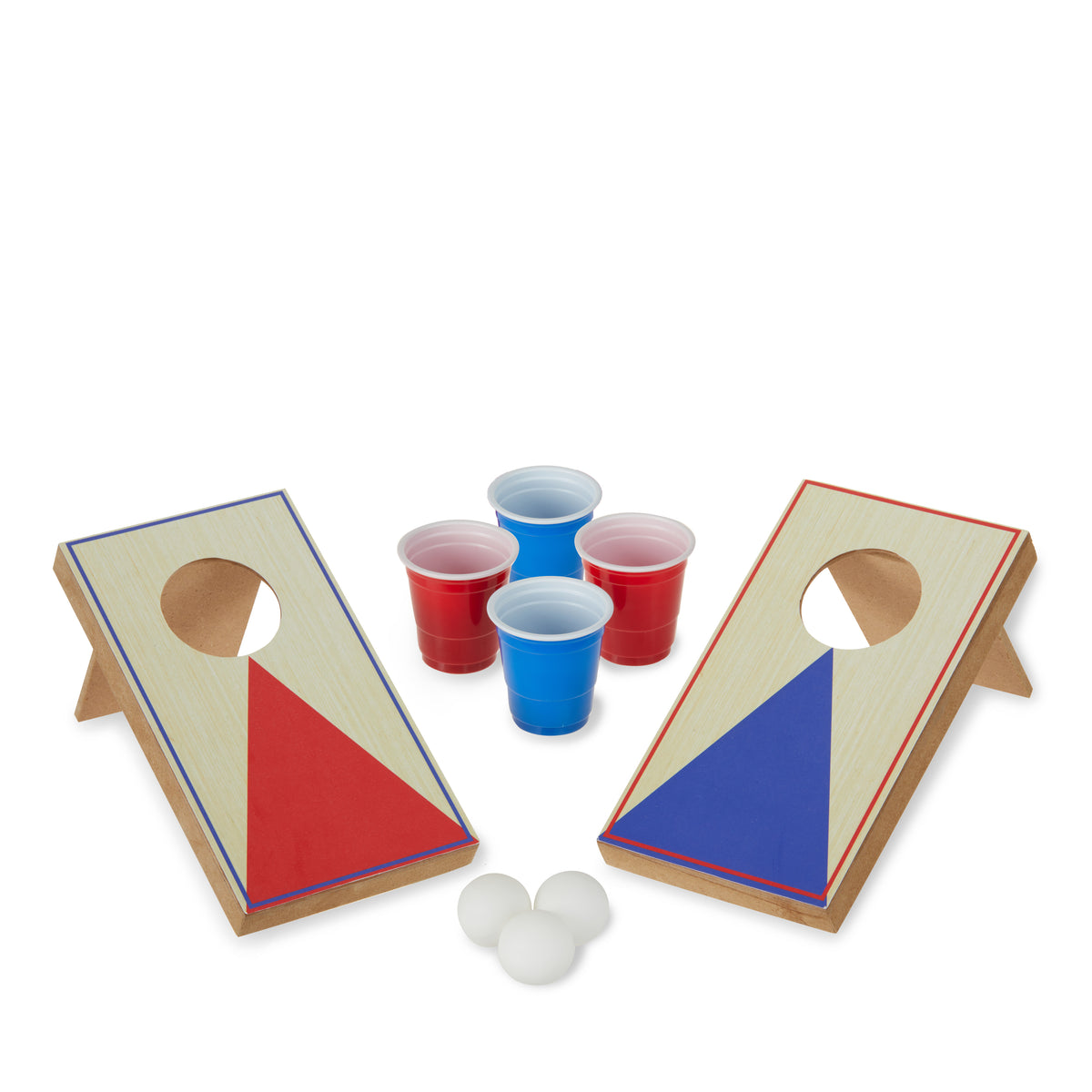 True Mini Cornhole Board Set with Ping Pong Balls and Shot Glass Cups, Perfect for Tailgate, BBQ ...