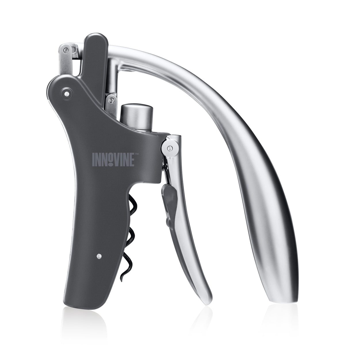 Innovine Vertical Lever Corkscrew, Gear-Driven Wine Opener with Non-Stick Worm, Heavyweight ...