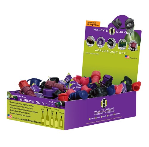 Haley's Corker 5-in-1 Pourer in Assorted Colors, Bulk, CDU 36ct – True ...