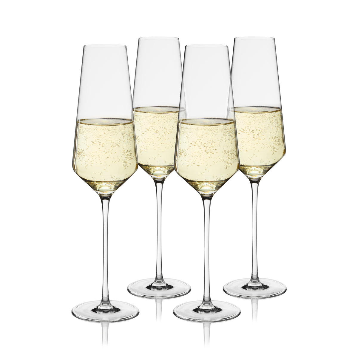 Viski Liminal Crystal Flutes, Ultrathin Clear Drinking Glasses, Thin ...