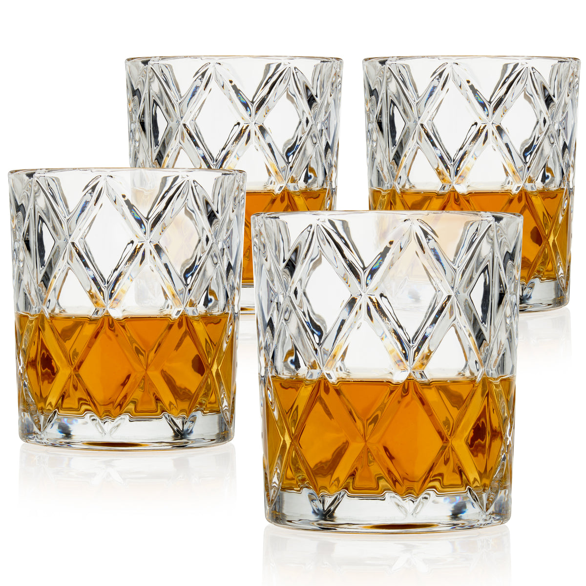 True Diamond Crystal Scotch Bourbon Whiskey Glasses, Old Fashioned ...
