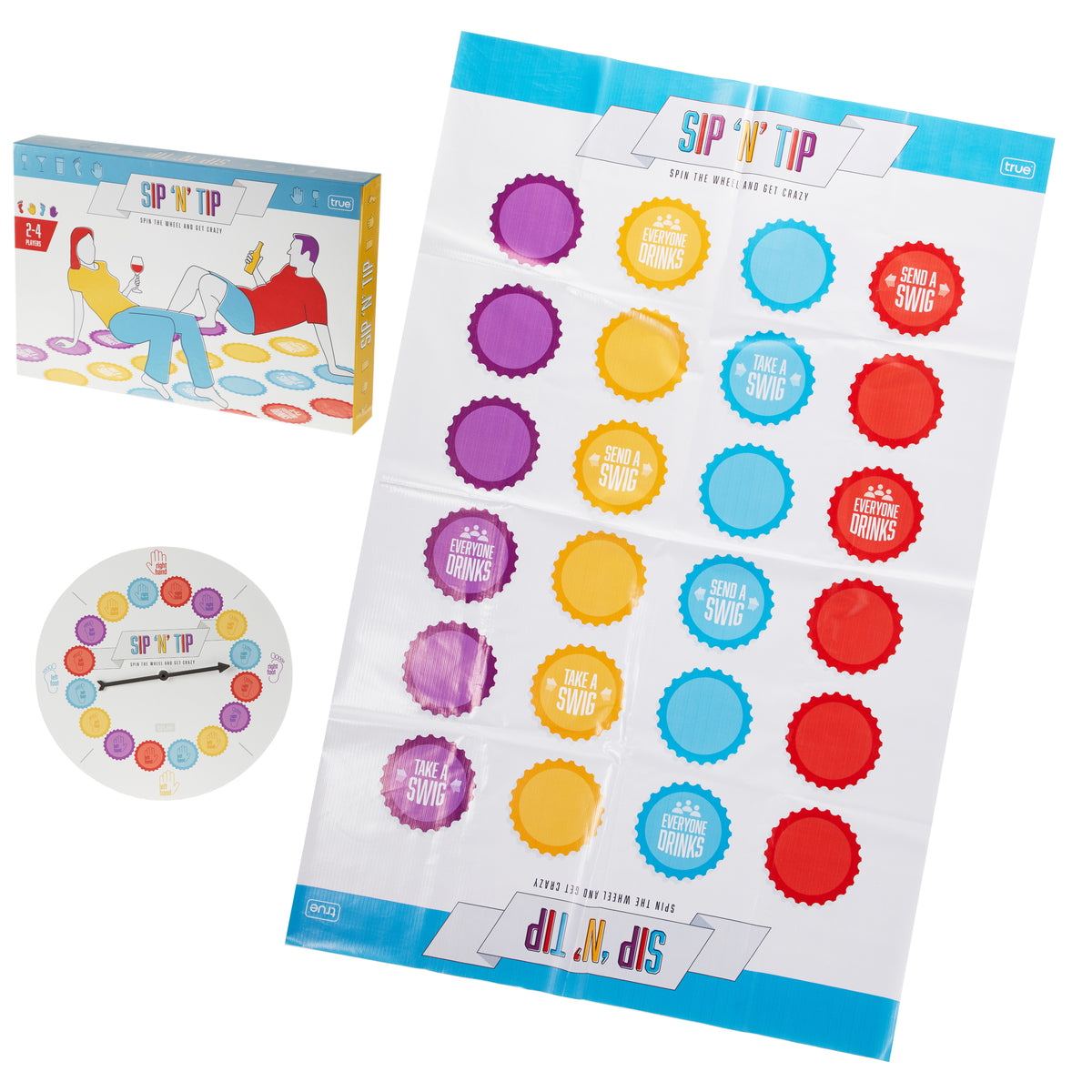 True Sip N Tip Party Game, Board Game for 2 to 4 Players, Drinking Game ...